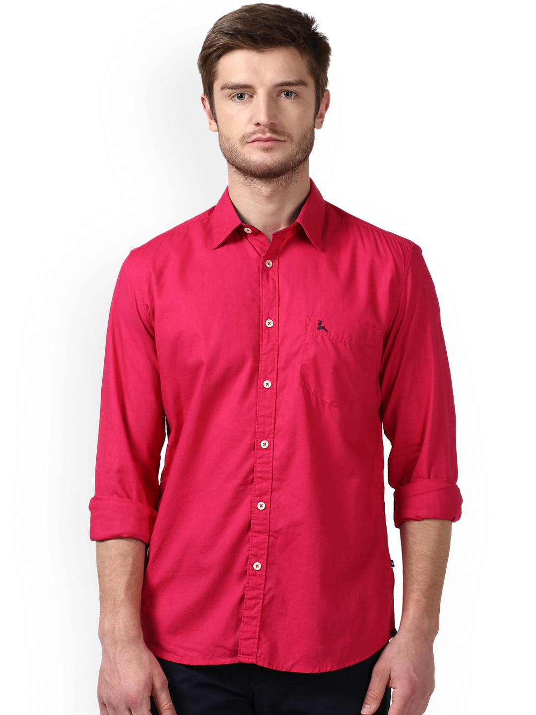 Buy Parx Men Red Smart Slim Fit Solid Casual Shirt Shirts For Men