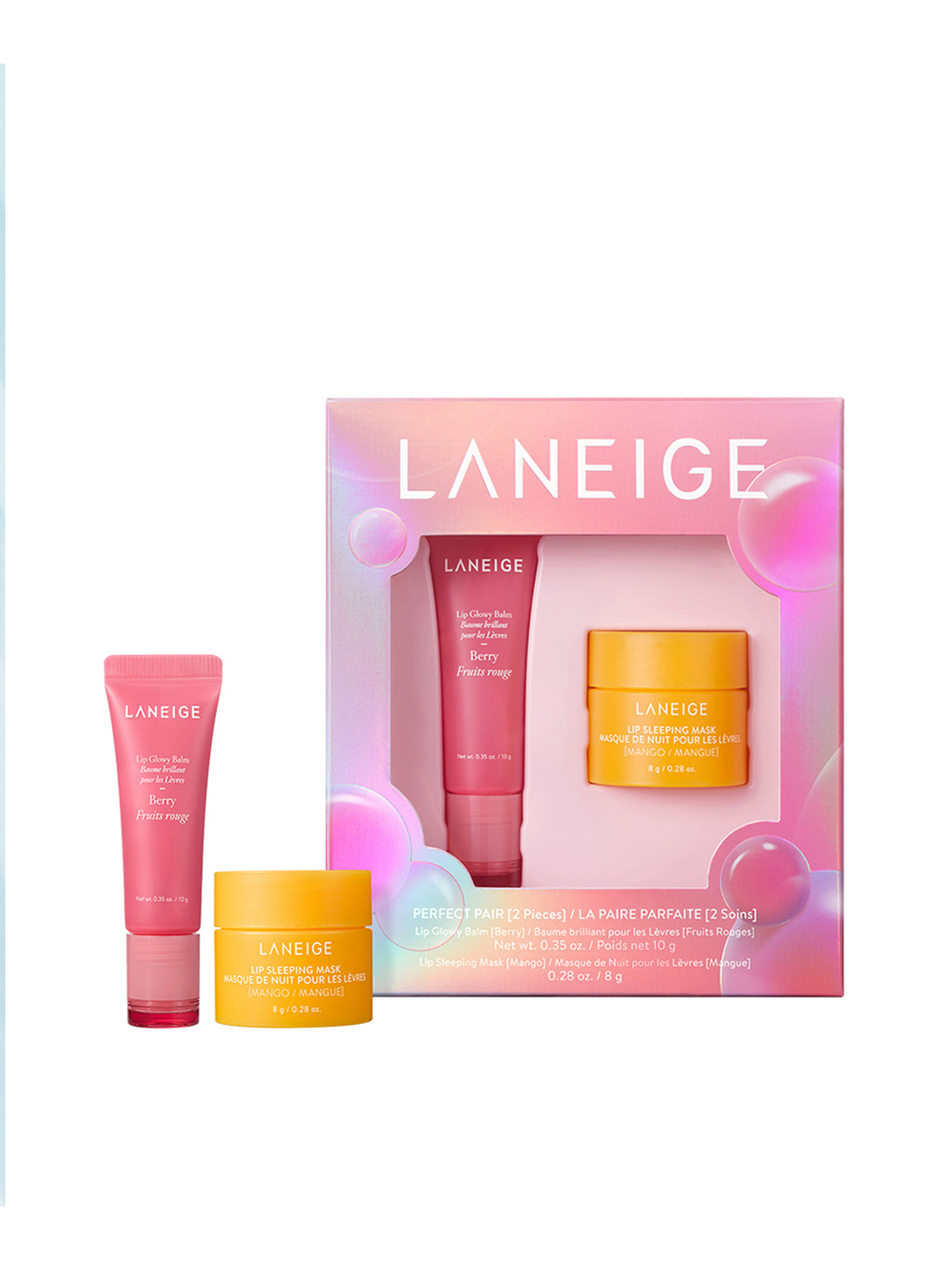 Buy LANEIGE Perfect Pair Lip Set Berry Lip Glowy Balm 10 G & Mango Lip ...