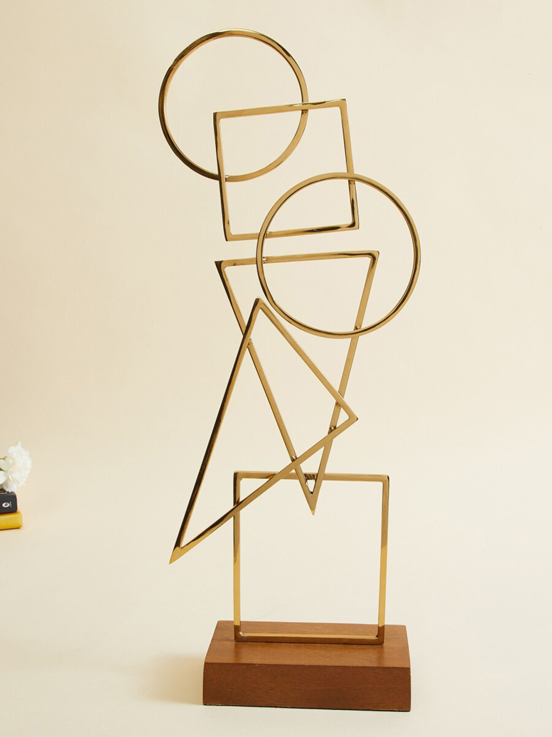 Buy Home Centre Solid Steel Abstract Geometric Shaped Table Accent With ...