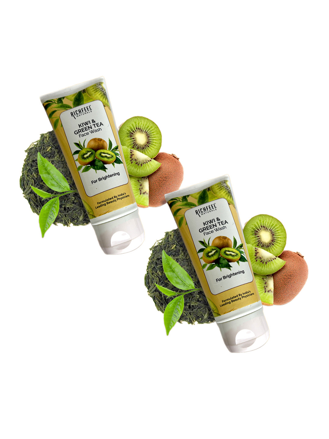 Buy Richfeel Pack Of 2 Kiwi & Green Tea Face Wash 100 G - Face Wash And ...