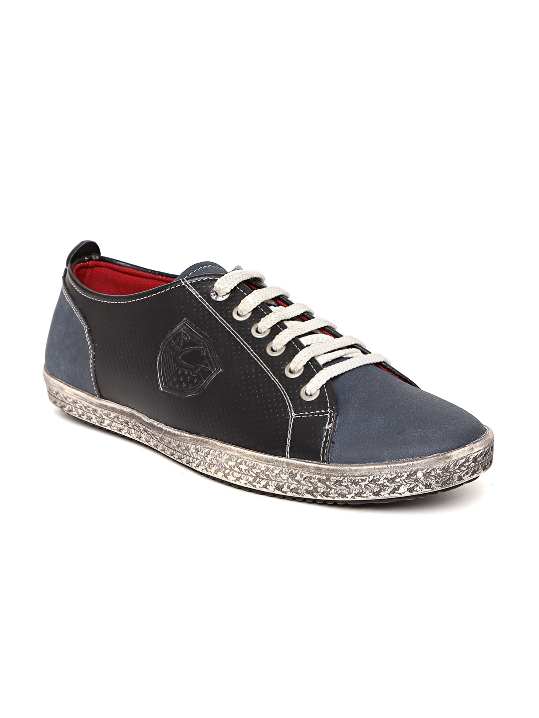 Buy Buckaroo Men Black Platon Textured Sneakers - Casual Shoes for Men ...