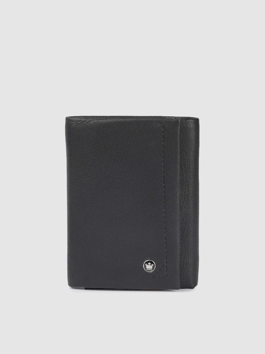 Buy Louis Philippe Men Black Leather Three Fold Wallet - Wallets for ...