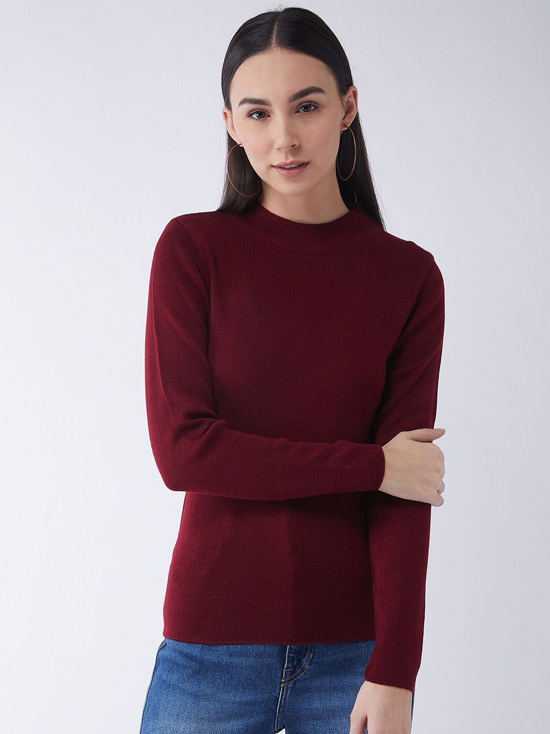 Buy RVK Women Maroon Pullover - Sweaters for Women 20185456 | Myntra