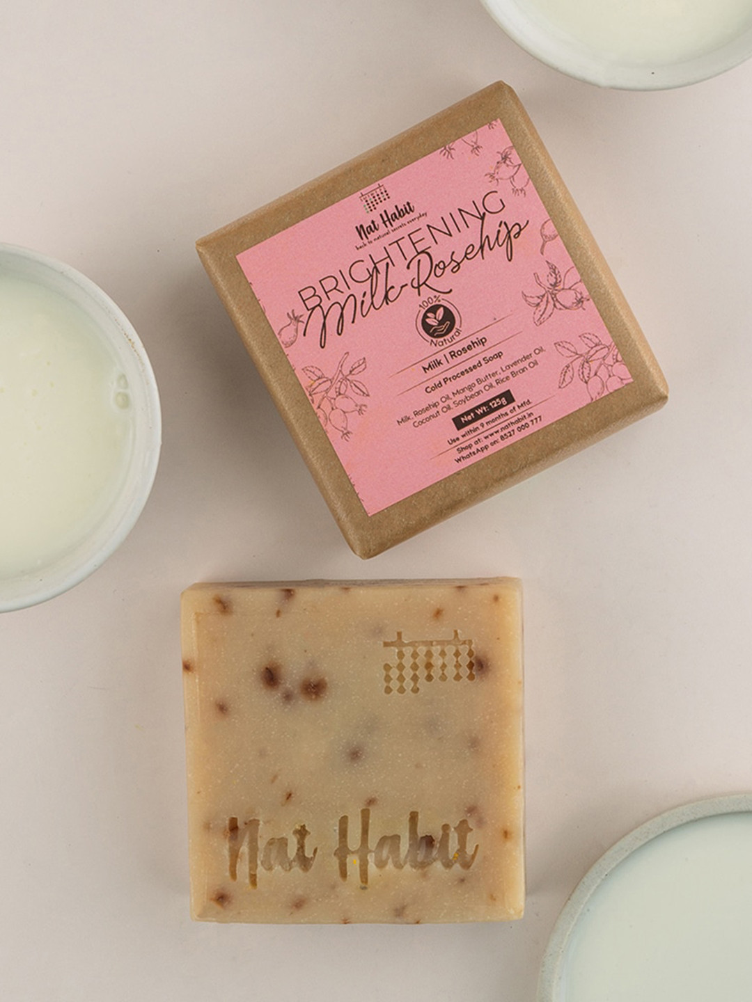 Buy Nat Habit Cold Processed Brightening Milk Rosehip Soap With Mango ...