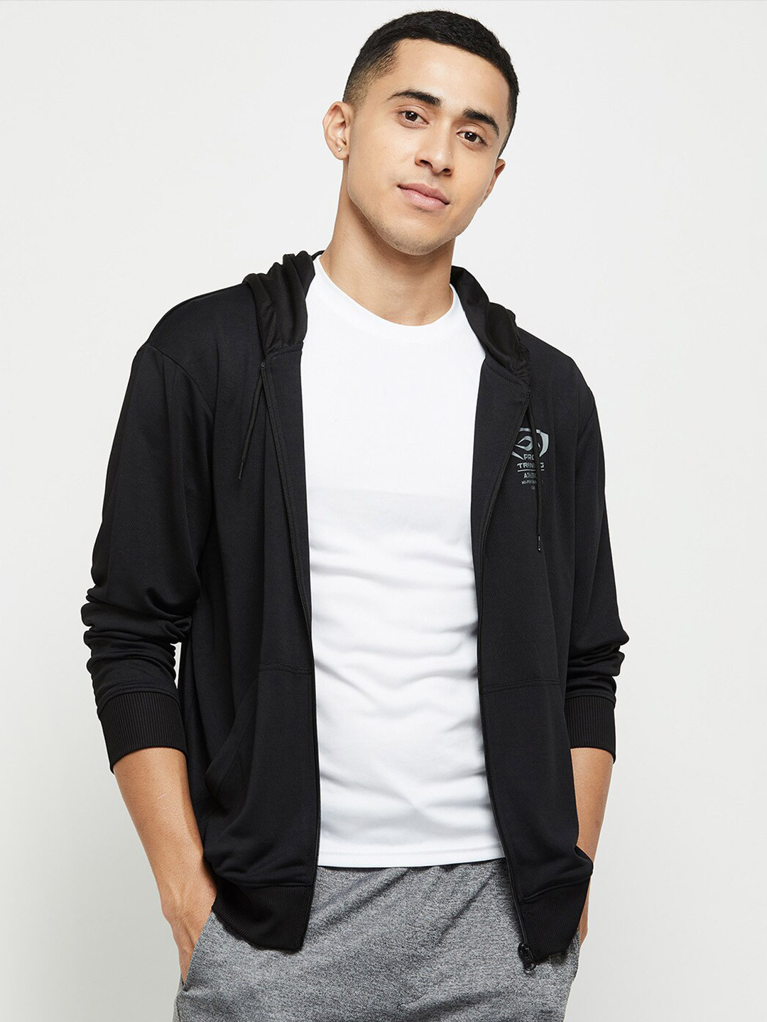 Buy Max Men Black Solid Hooded Sweatshirt - Sweatshirts for Men ...