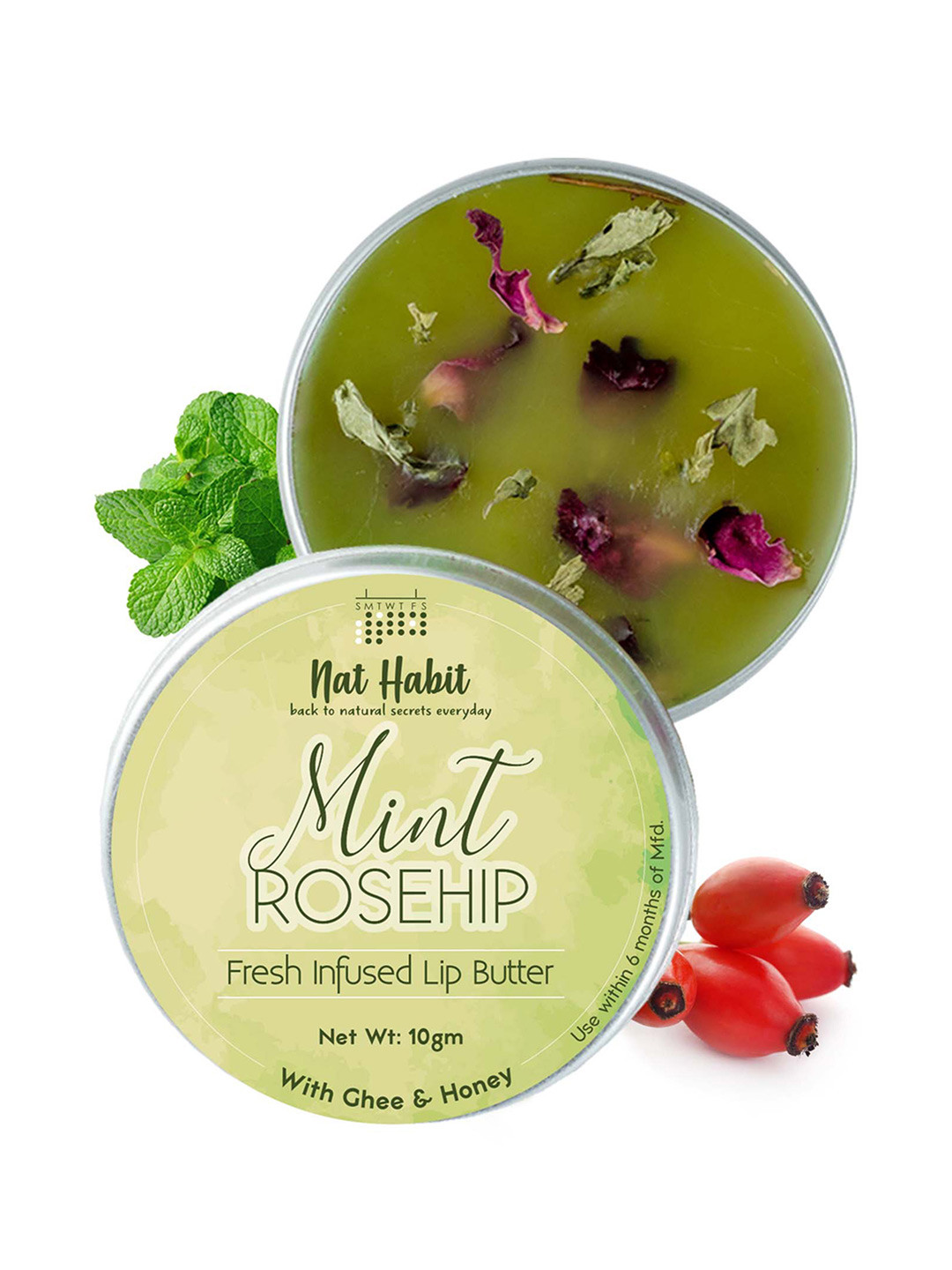Buy Nat Habit Mint Rosehip Fresh Infused Lip Butter With Ghee Honey 10g ...