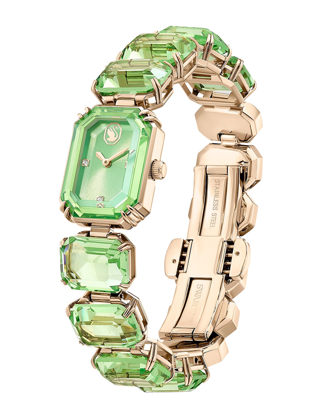 Buy SWAROVSKI Women Embellished Rectangular Dial Analogue Wrist Watch ...