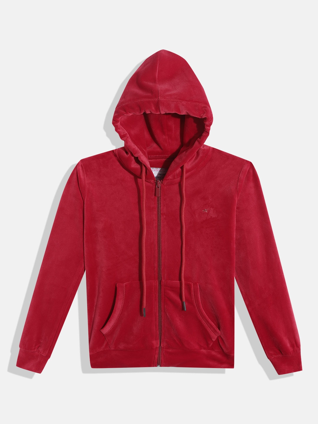 Buy Monte Carlo Girls Red Solid Hooded Sweatshirt Sweatshirts For