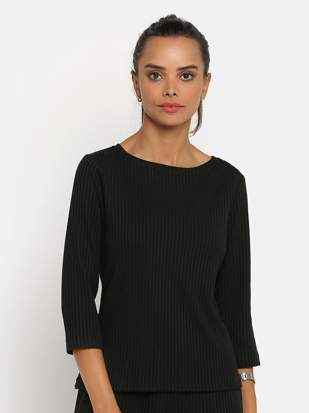 Buy OFFICE & YOU Women Ribbed Sleeveless Formal Top - Tops for Women ...