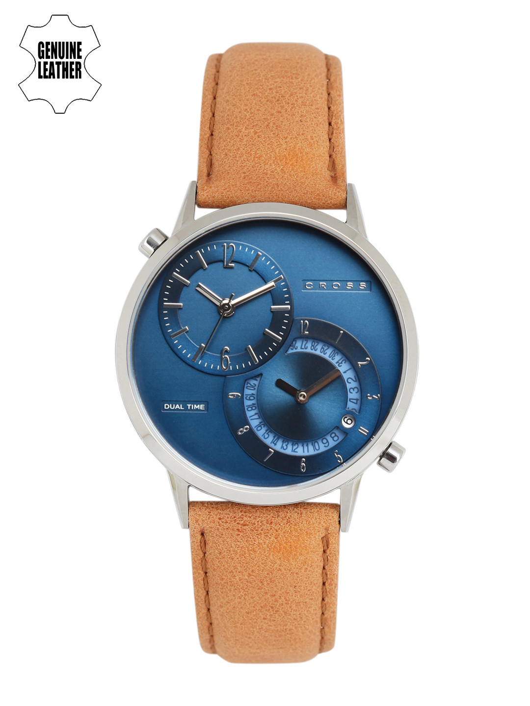 Buy Cross Men Blue Dual Time Zone Analogue Watch - Watches for Men ...