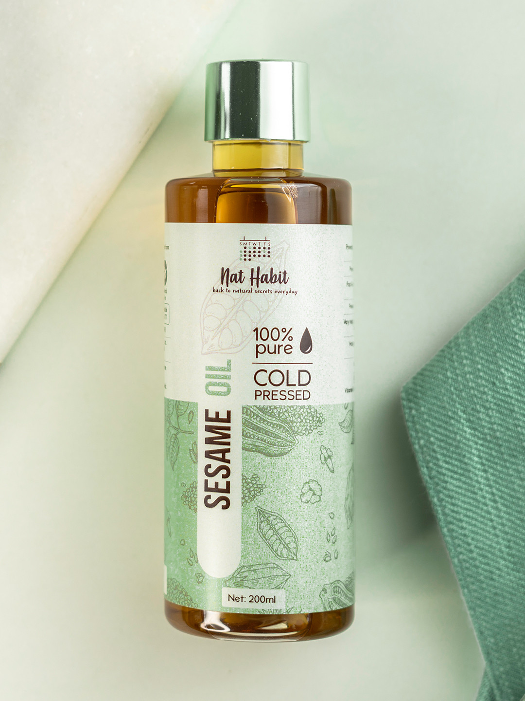 Buy Nat Habit Cold Pressed 100% Pure Sesame Oil For Skin & Hair With ...