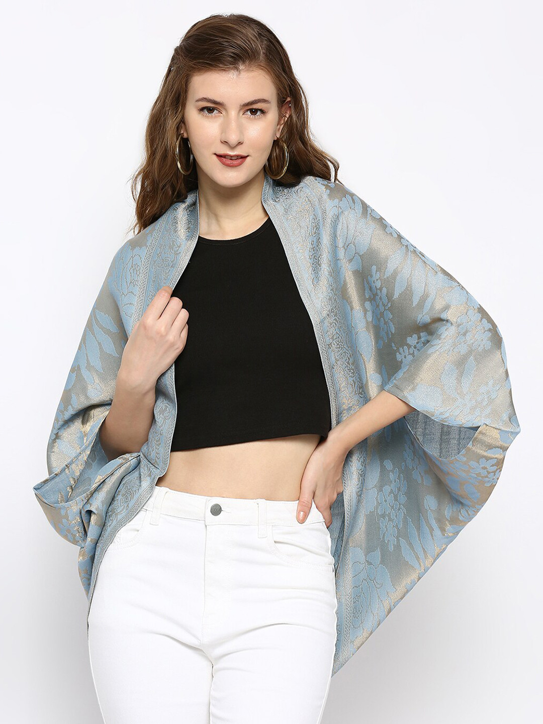 Buy Cloth Haus India Women Printed Floral Design Brocade Shrug - Shrug ...