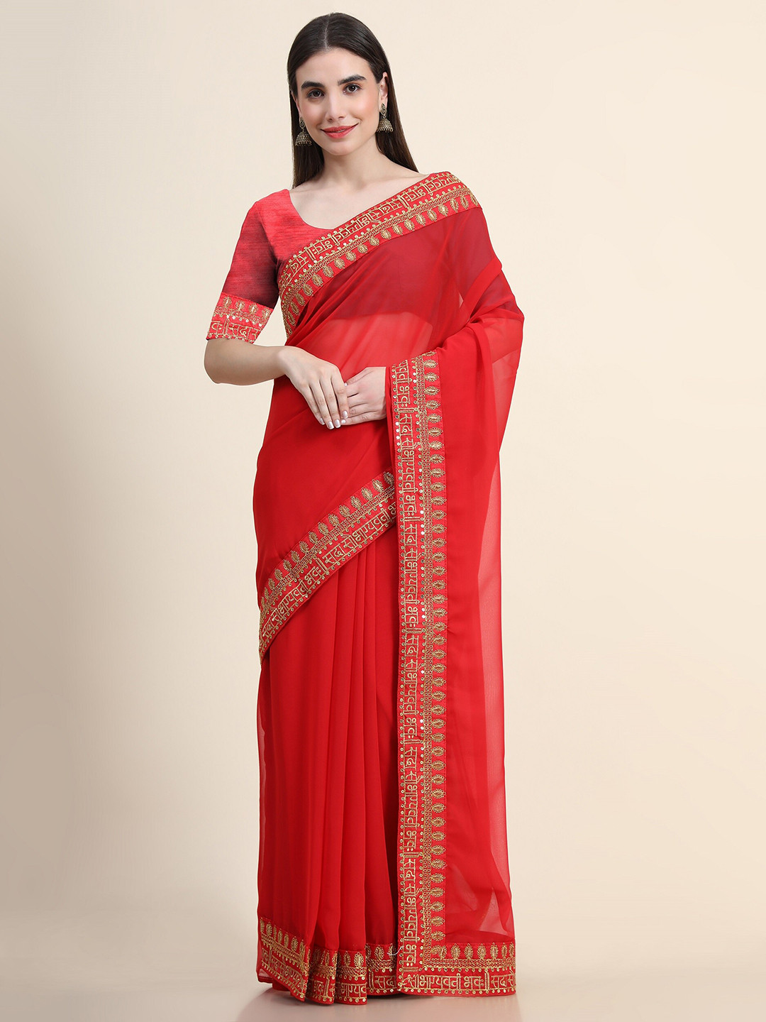 Buy TEREZA Pure Georgette Saree - Sarees for Women 20192444 | Myntra