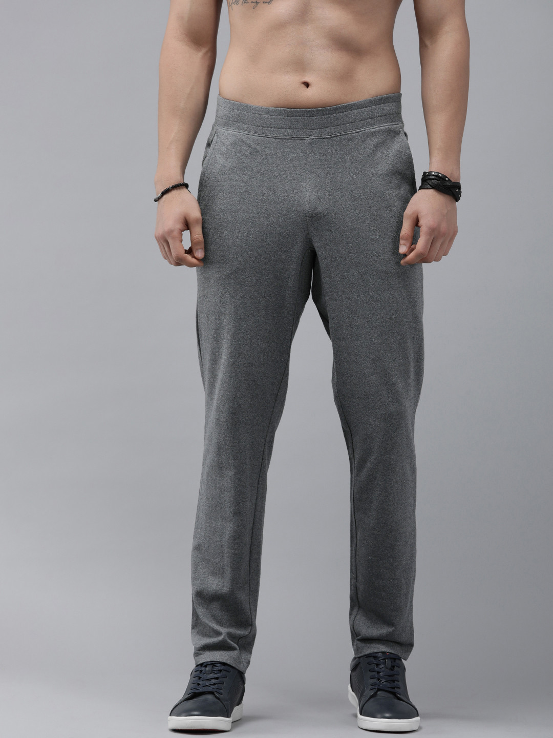 Buy Roadster Men Grey Solid Track Pants - Track Pants for Men 20192872 ...
