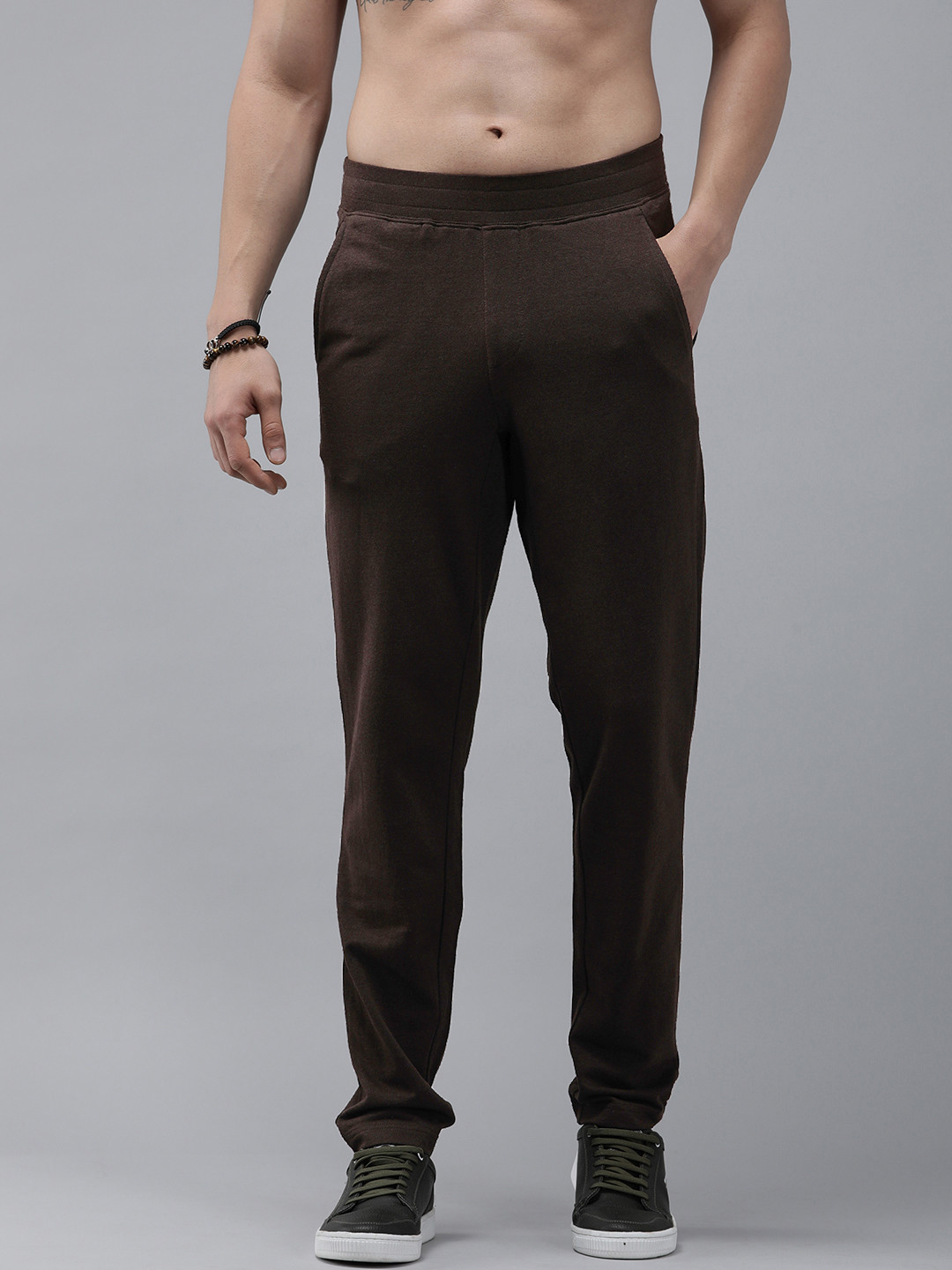 Buy Roadster Men Brown Solid Track Pants - Track Pants for Men 20192874 ...