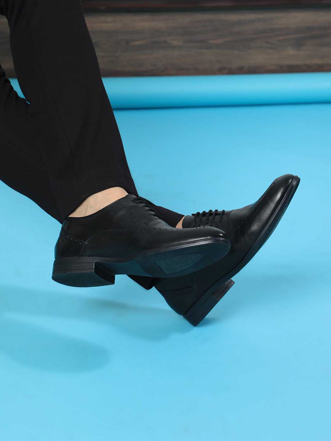 Buy RARE RABBIT Men Black Leather Formal Derbys - Formal Shoes for Men ...