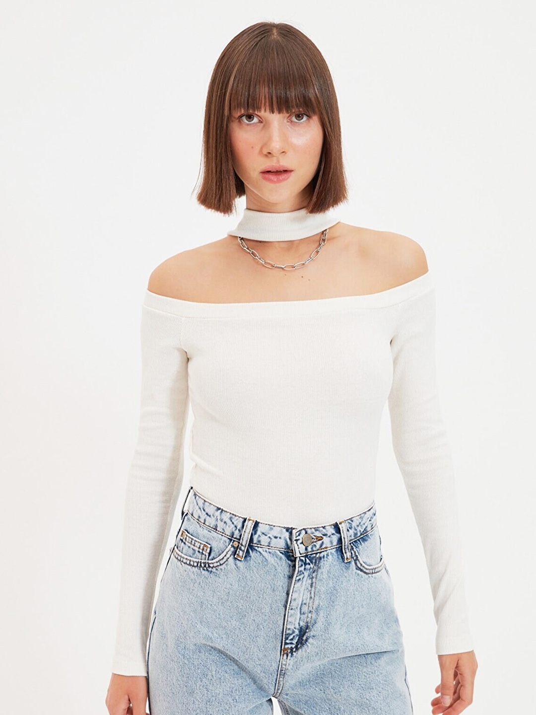 Buy Trendyol Off White Off Shoulder Bardot Top Tops For Women