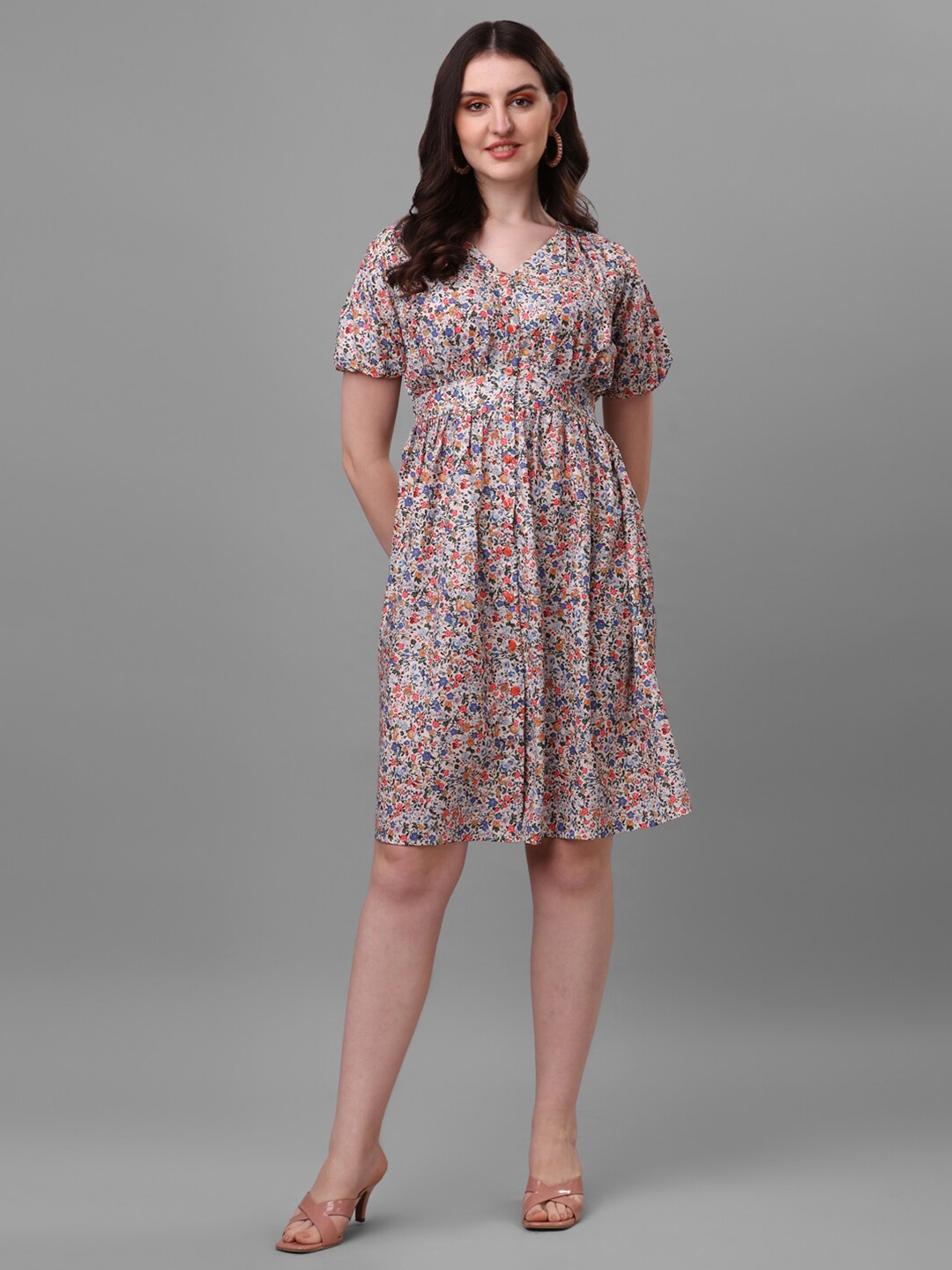 Buy Masakali Co Women Floral Printed Crepe Fit And Flare Dress
