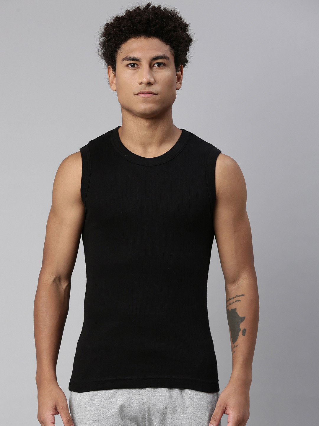 Buy Levis Men Smartskin Technology Cotton Gym Self Stripe Vest 014 ...