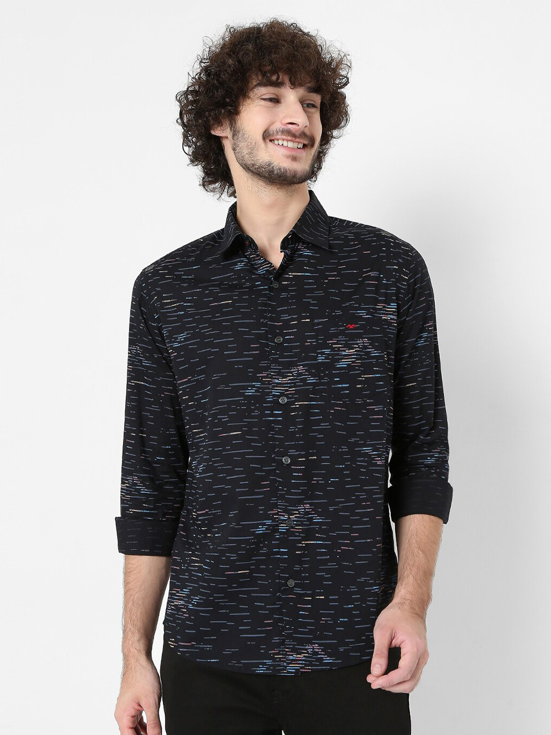 Buy Mufti Men Classic Slim Fit Printed Casual Shirt - Shirts for Men ...