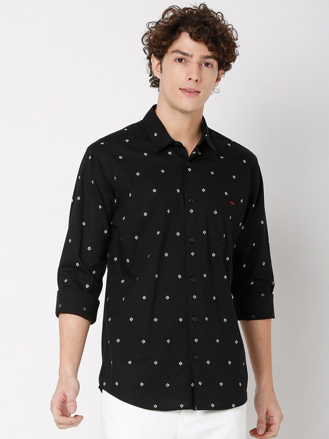 Buy Mufti Men Classic Slim Fit Printed Casual Shirt - Shirts for Men ...