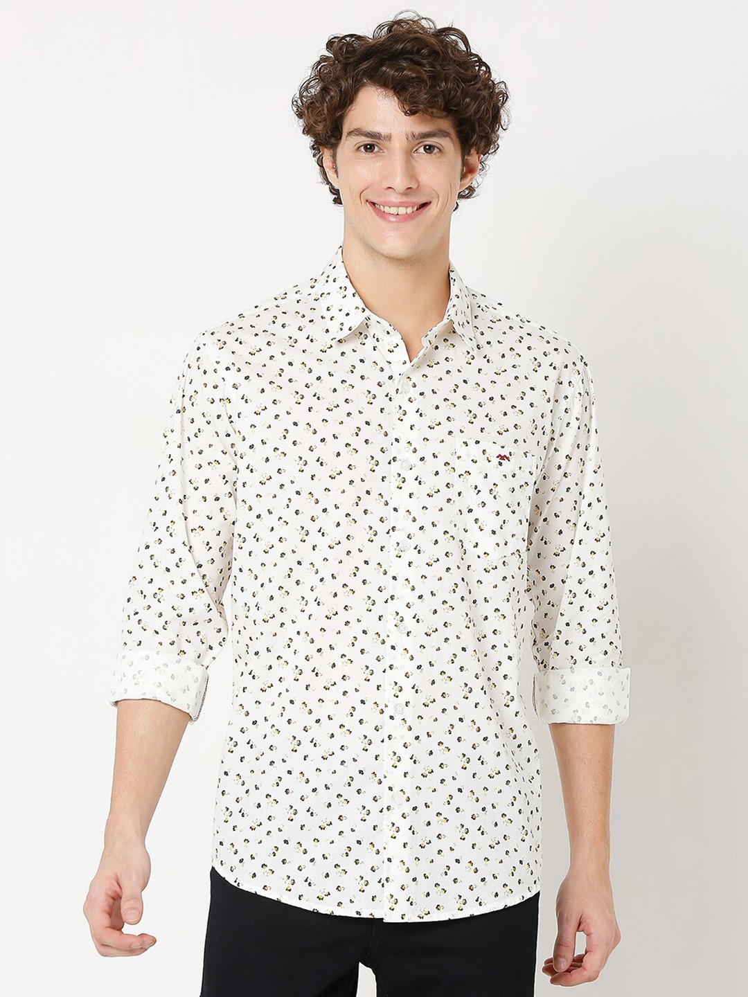 Buy Mufti Men Classic Slim Fit Floral Printed Casual Shirt Shirts For
