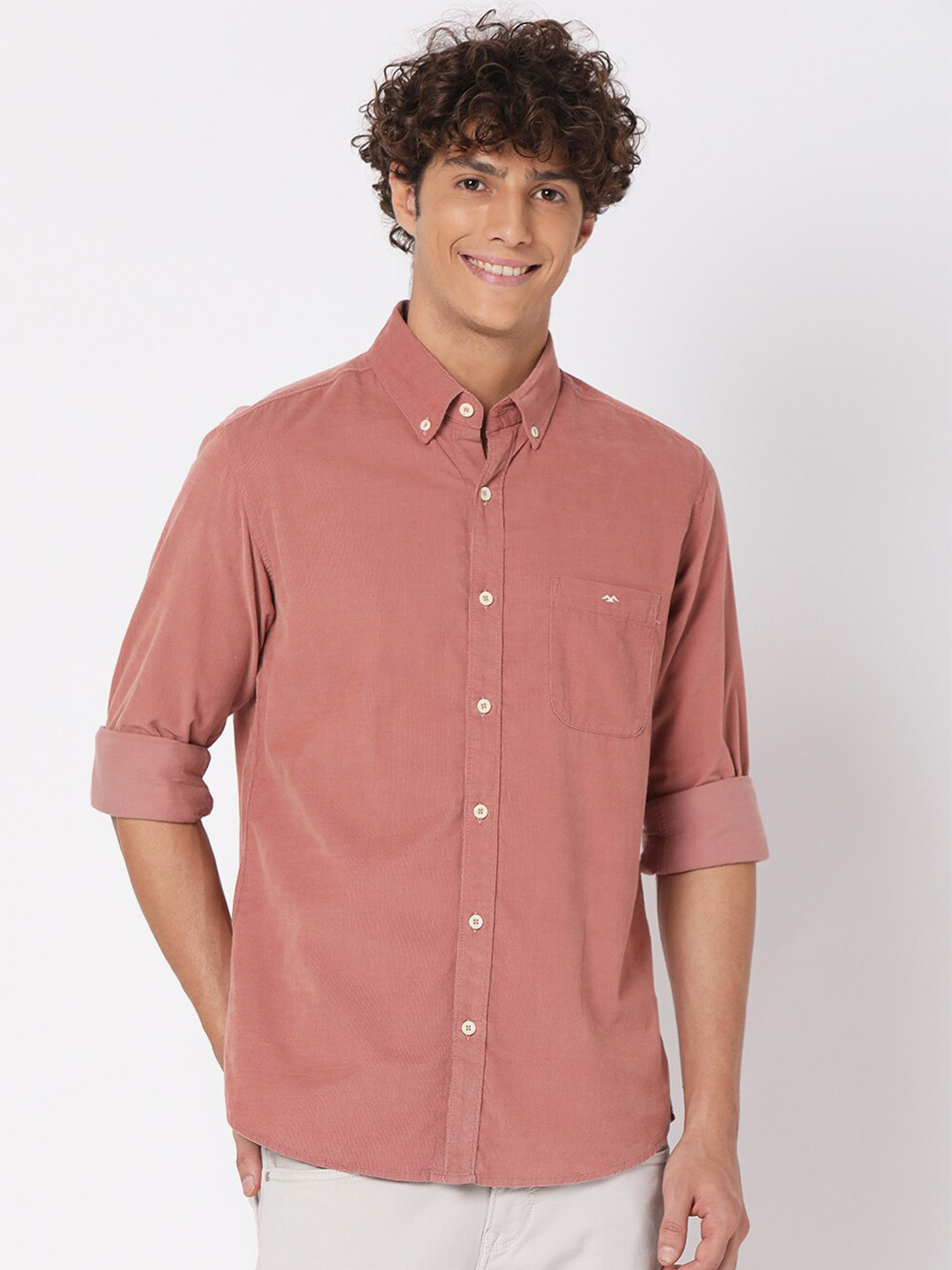Buy Mufti Men Pink Classic Slim Fit Casual Shirt - Shirts for Men ...