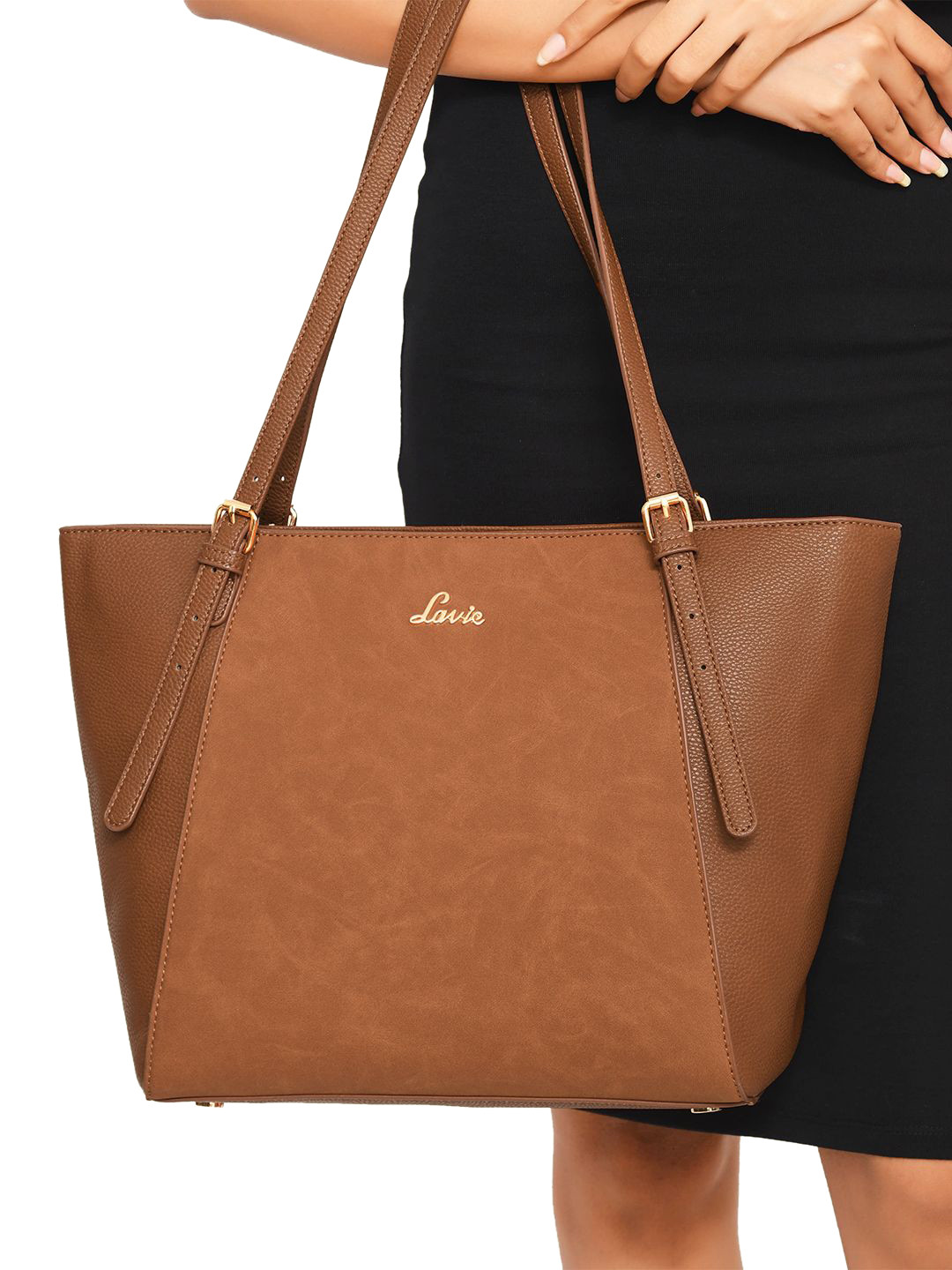 Buy Lavie Olie Brown Structured Shoulder Bag - Handbags for Women ...