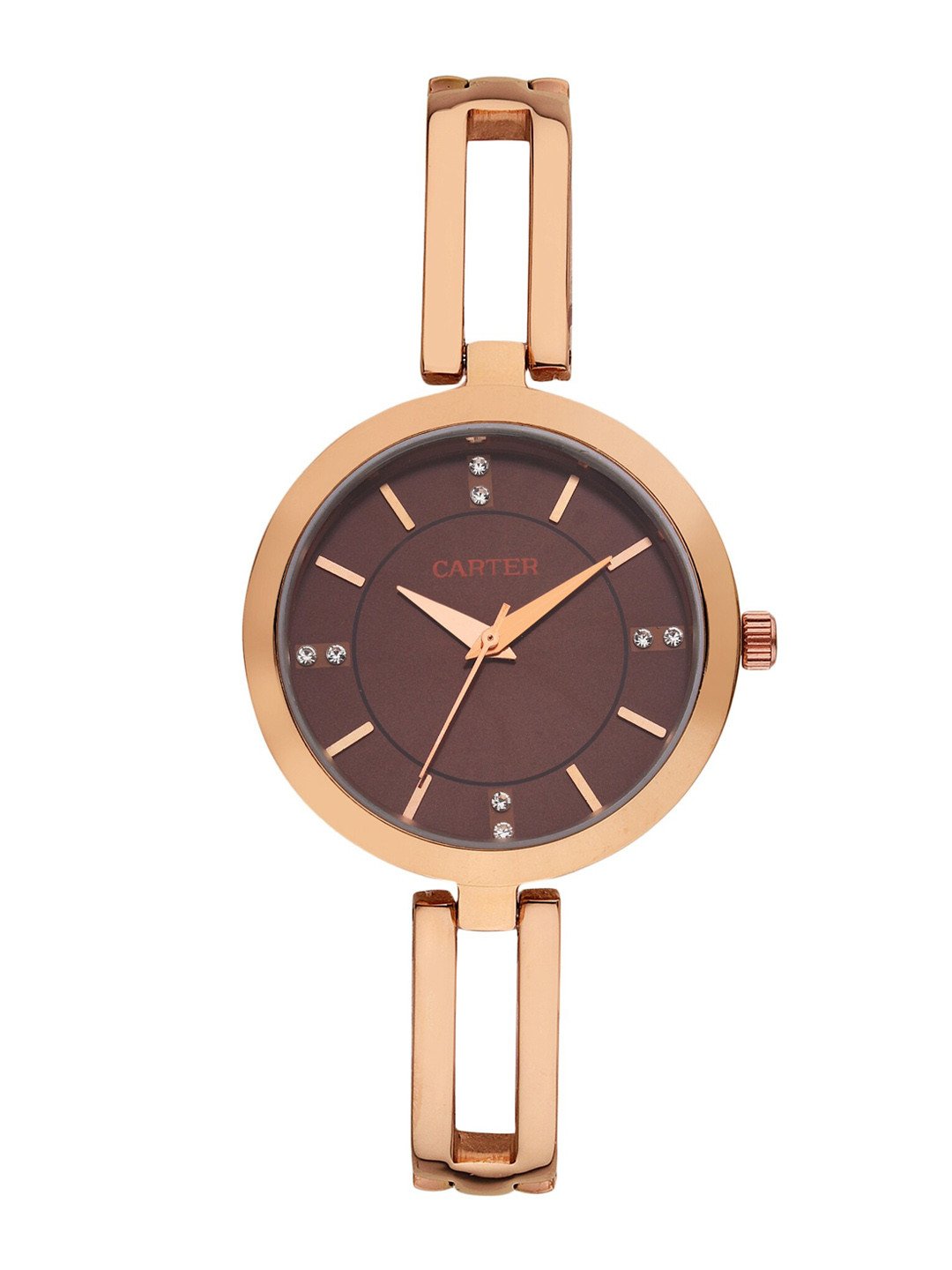 Buy Sandy D Carter Women Brass Embellished Dial & Bracelet Style Straps ...