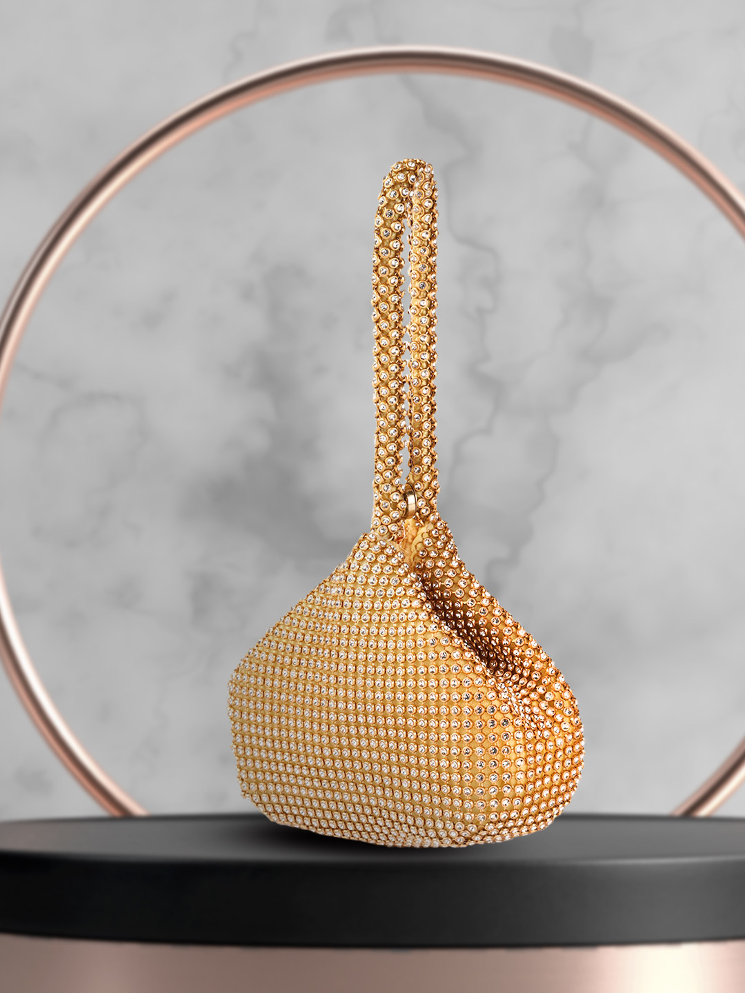 Buy Lino Perros Gold Toned Embellished Potli Clutch - Clutches for ...