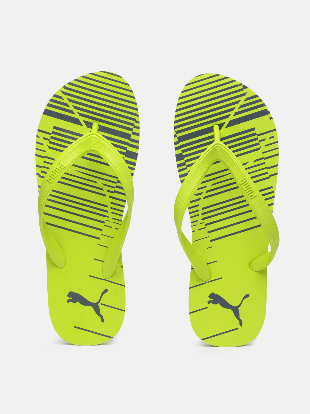 Buy Puma Unisex Lime Green Caspian V2 Striped Thong Flip Flops - Flip ...