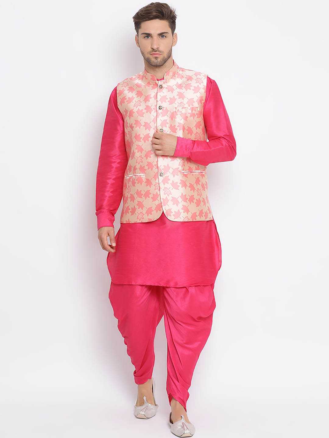 Buy Hangup Trend Men Kurta & Dhoti Pants With Nehru Jacket - Kurta Sets ...