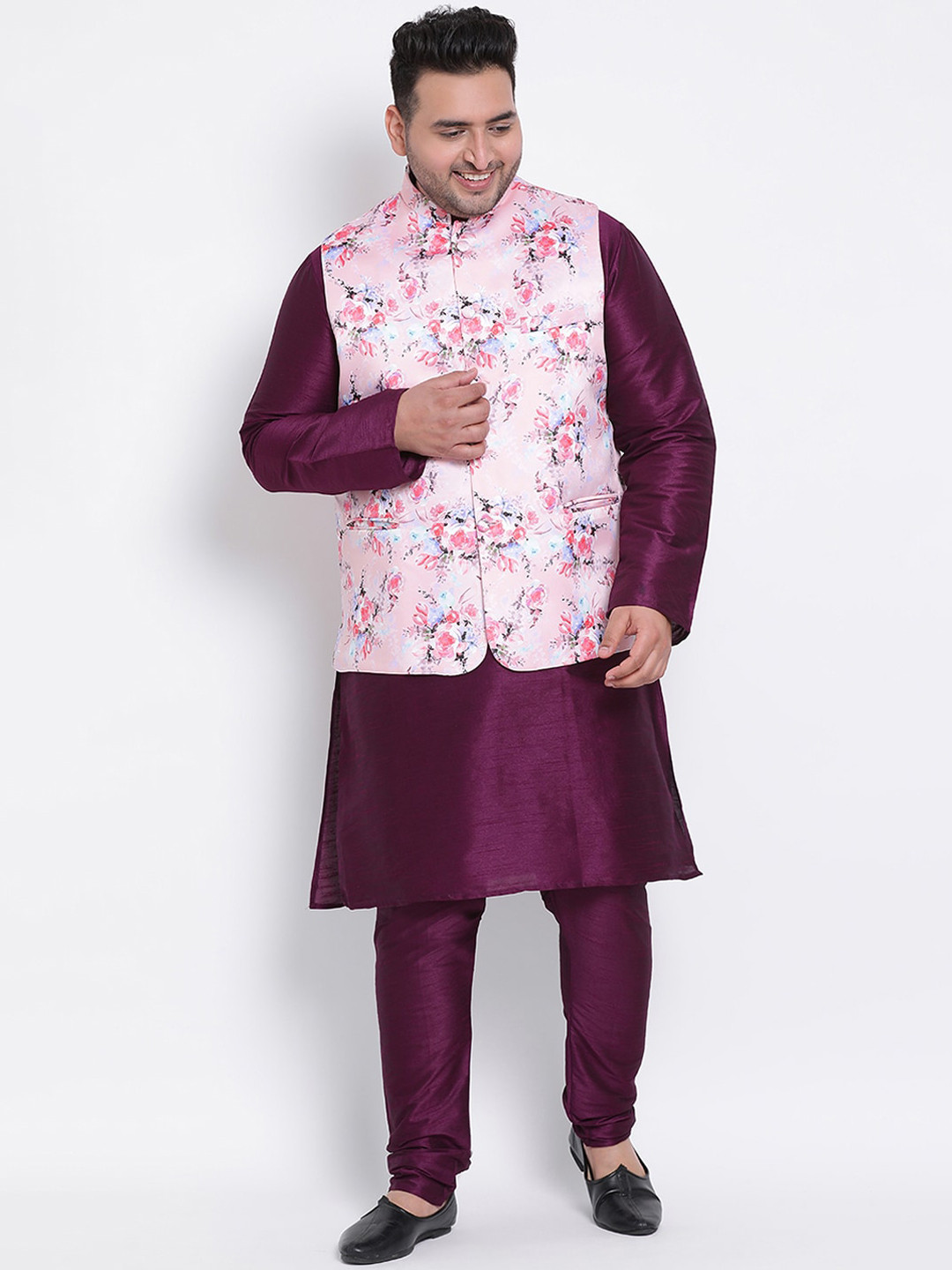 Buy Hangup Trend Men Kurta With Pyjama & Nehru Jacket - Kurta Sets for ...