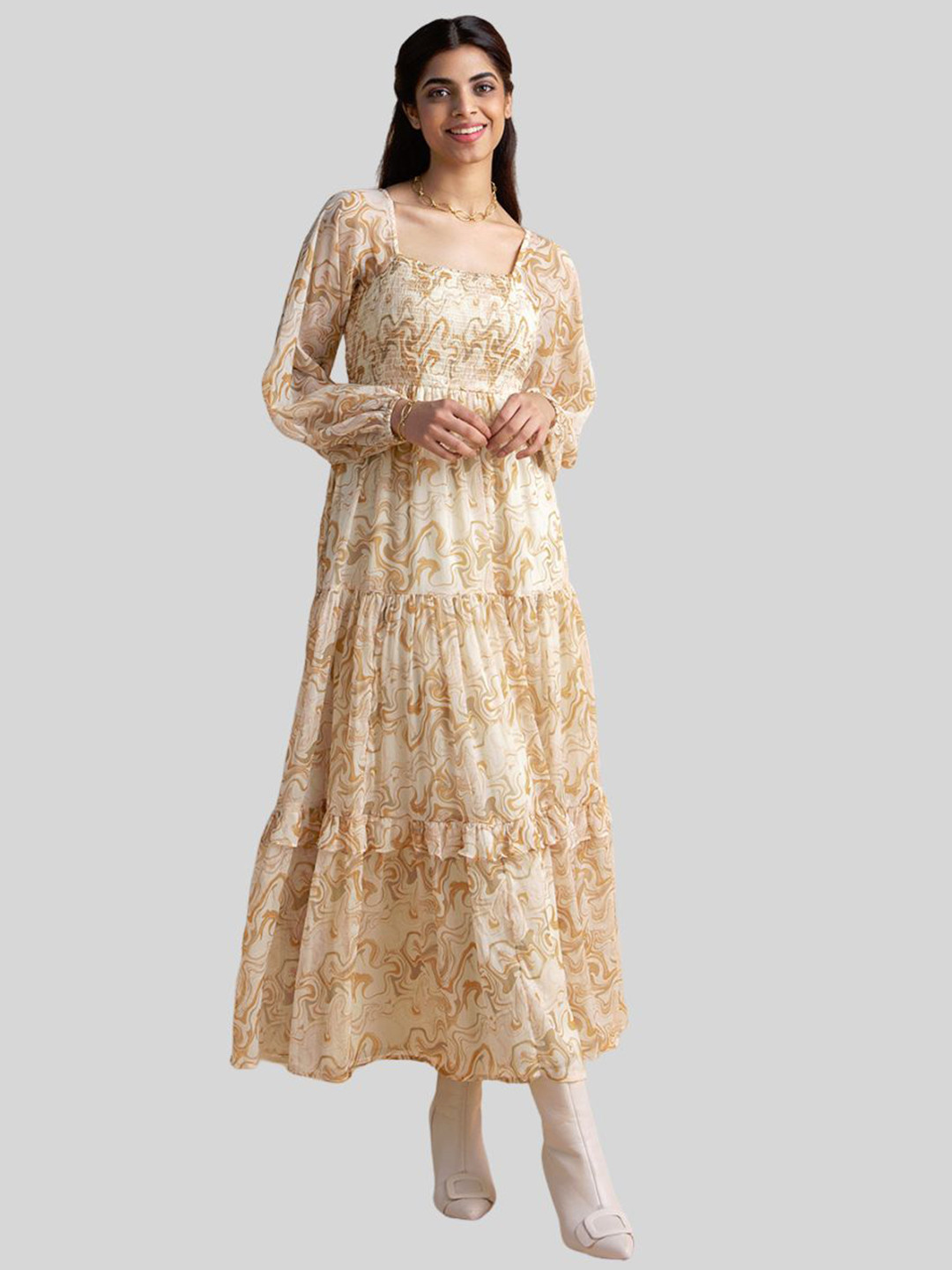 Buy Femella Floral Layered Chiffon Empire Maxi Dress - Dresses for ...