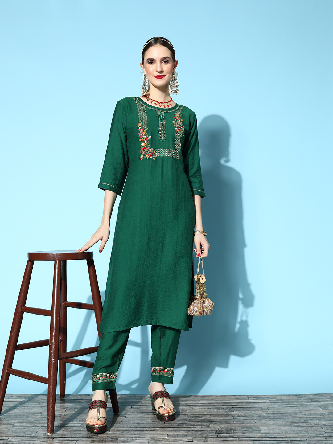 Buy SheWill Women Floral Viscose Rayon Hyper Texture Kurta Set - Kurta ...