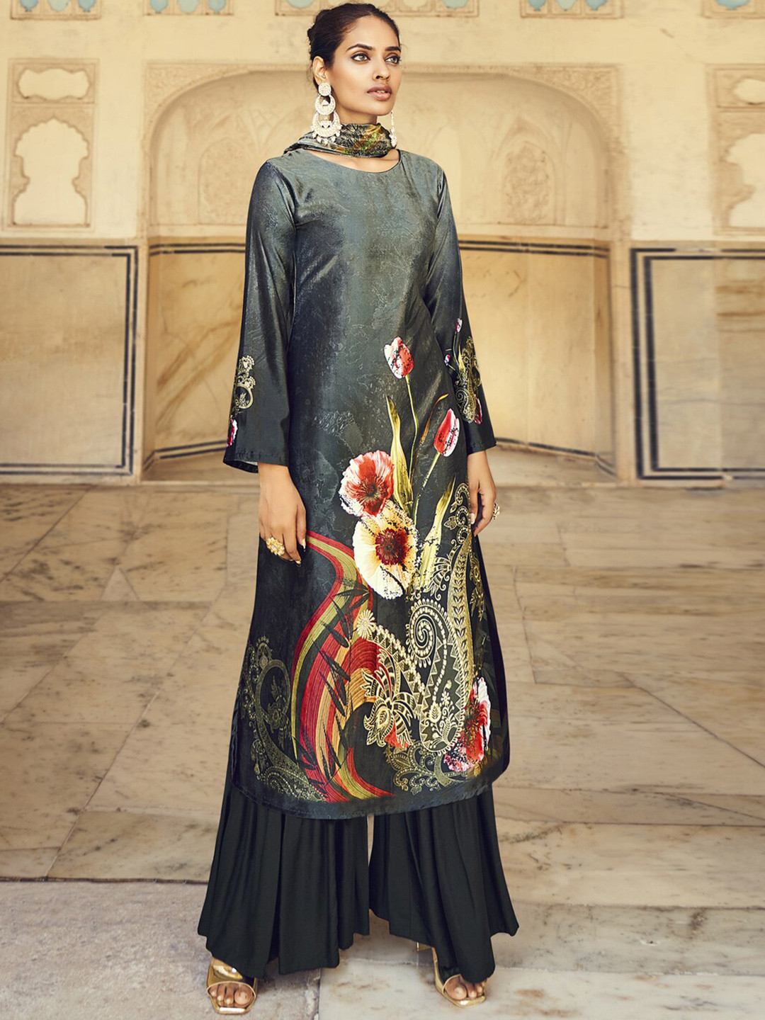 Buy Stylee LIFESTYLE Printed Velvet Unstitched Dress Material - Dress ...