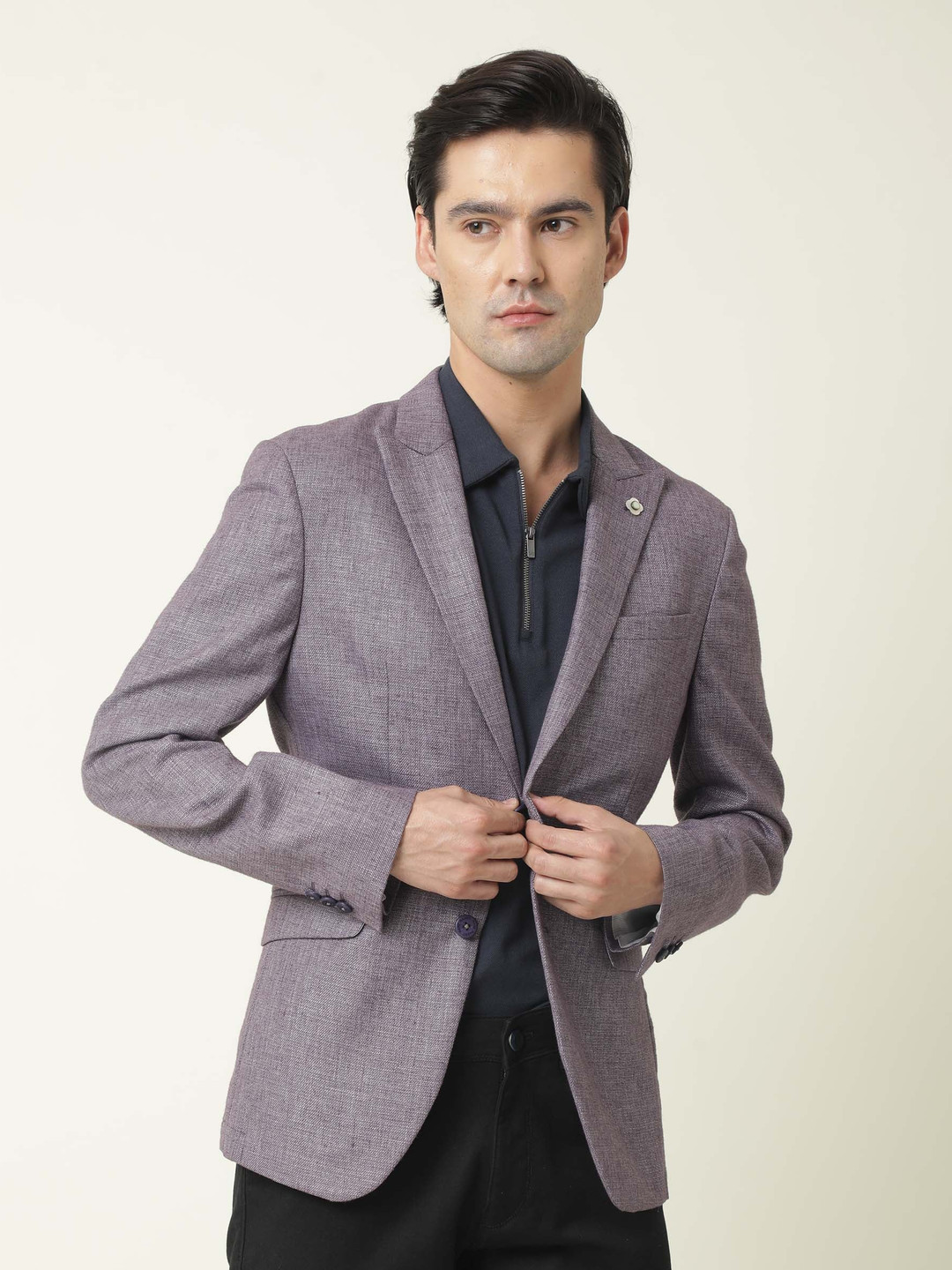 Buy RARE RABBIT Men Drews Tailored Fit Solid Single Breasted Blazer ...