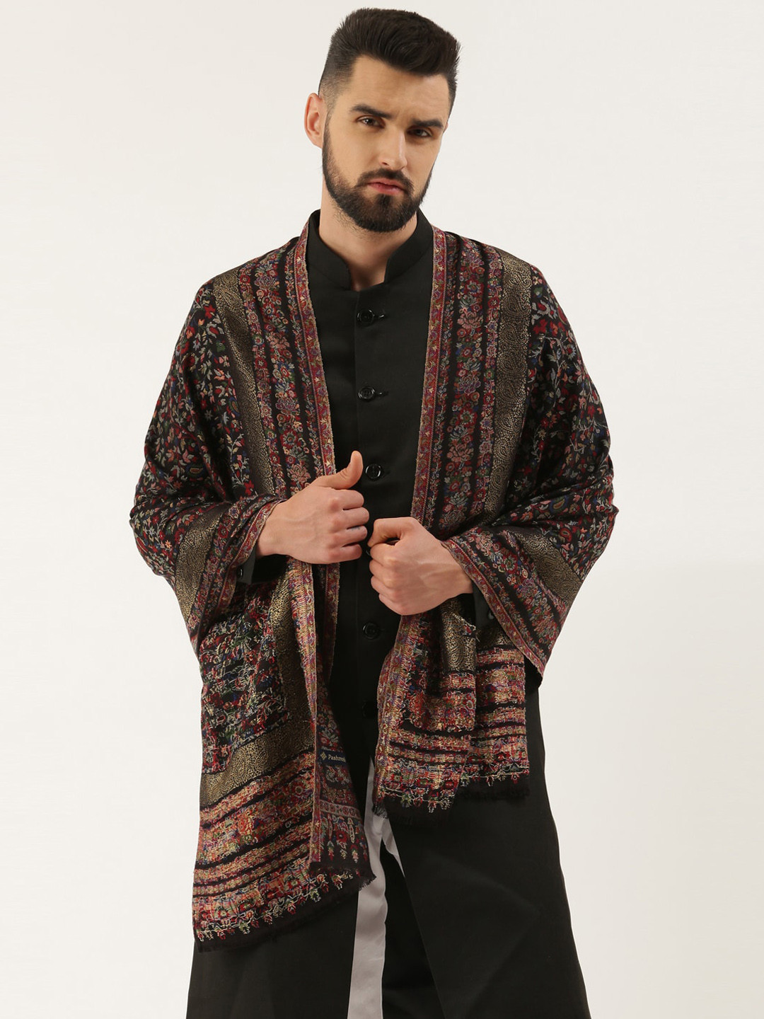 Buy Pashmoda Men Woven Design Zari Shawl - Shawl for Men 20226912 | Myntra