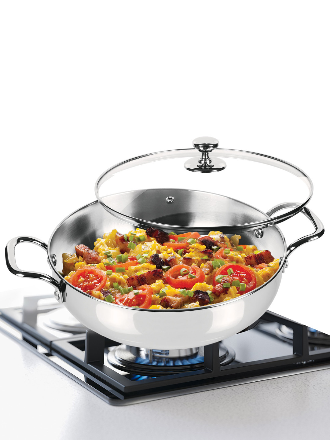 Buy Milton Pro Cook Stainless Steel Sandwich Bottom Kadhai With Glass ...