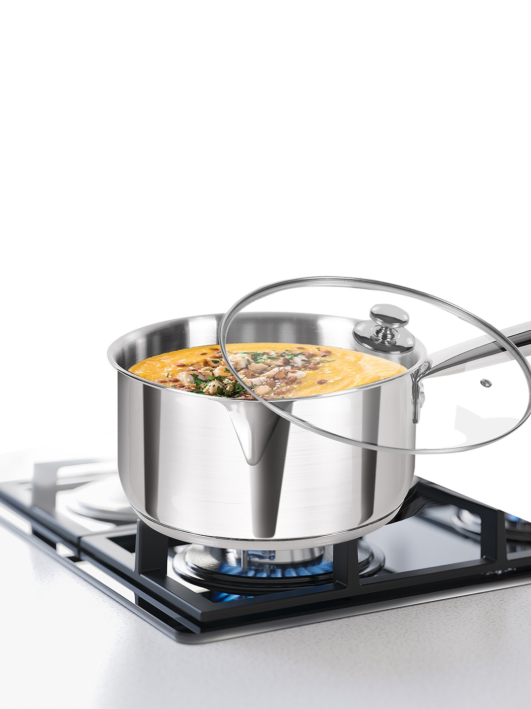 Buy Milton Pro Cook Stainless Steel Sandwich Bottom Sauce Pan With ...