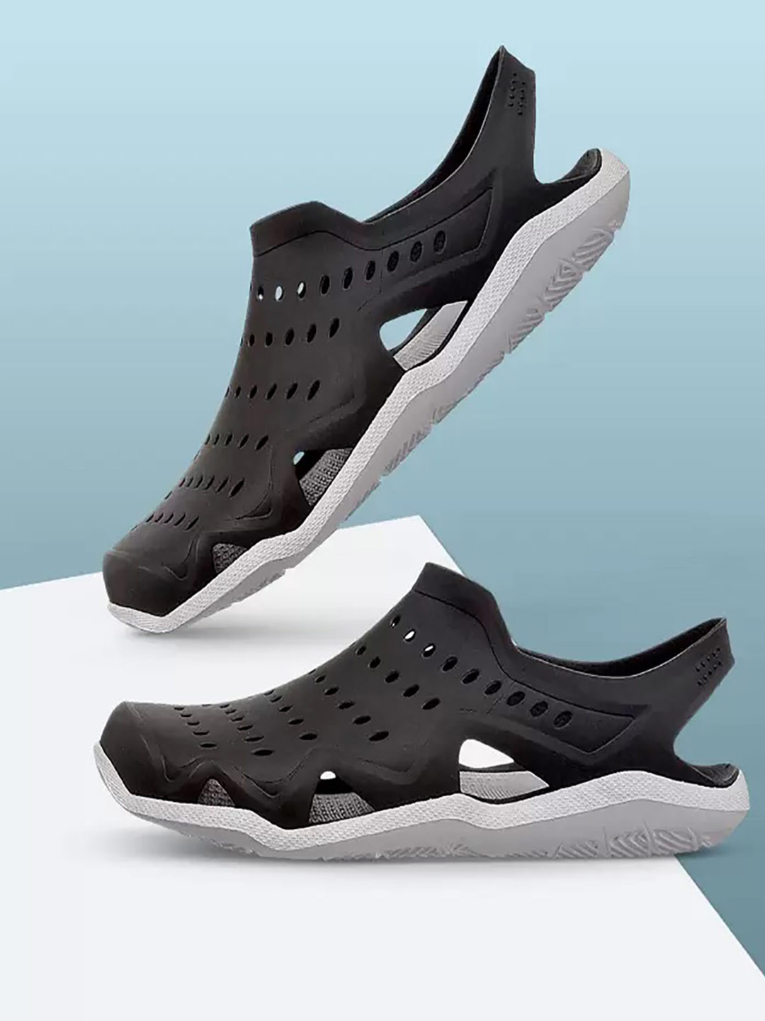 Buy CLYMB Men Black & White PU Clogs Sandals - Sandals for Men 20229576 ...