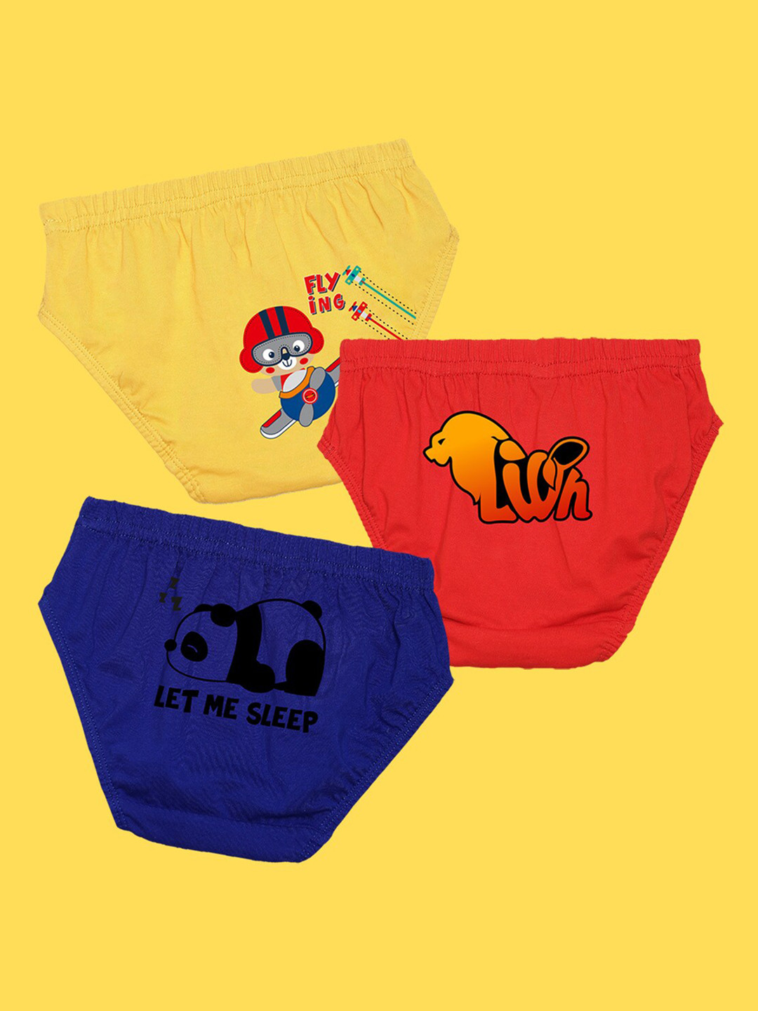 Buy NUSYL Boys Pack Of 3 Yellow,Red,Royal Blue Printed Briefs - Briefs ...