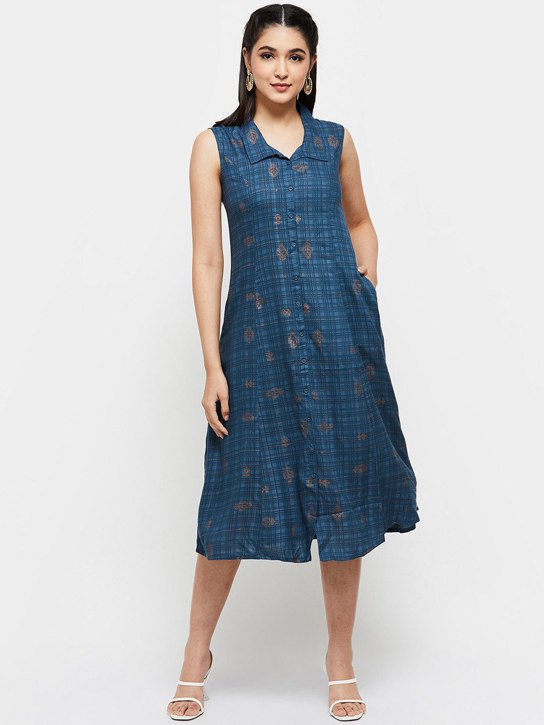 Buy Max Women Printed A Line Midi Dress - Ethnic Dresses for Women ...