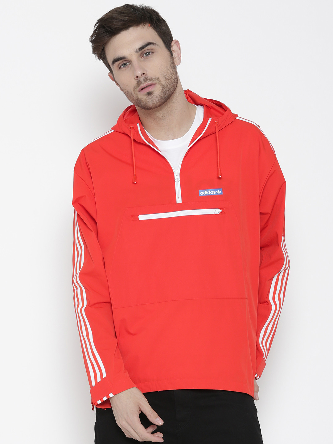 Buy ADIDAS Originals Men Coral Red TENNOJI WB Solid Hooded Sporty ...
