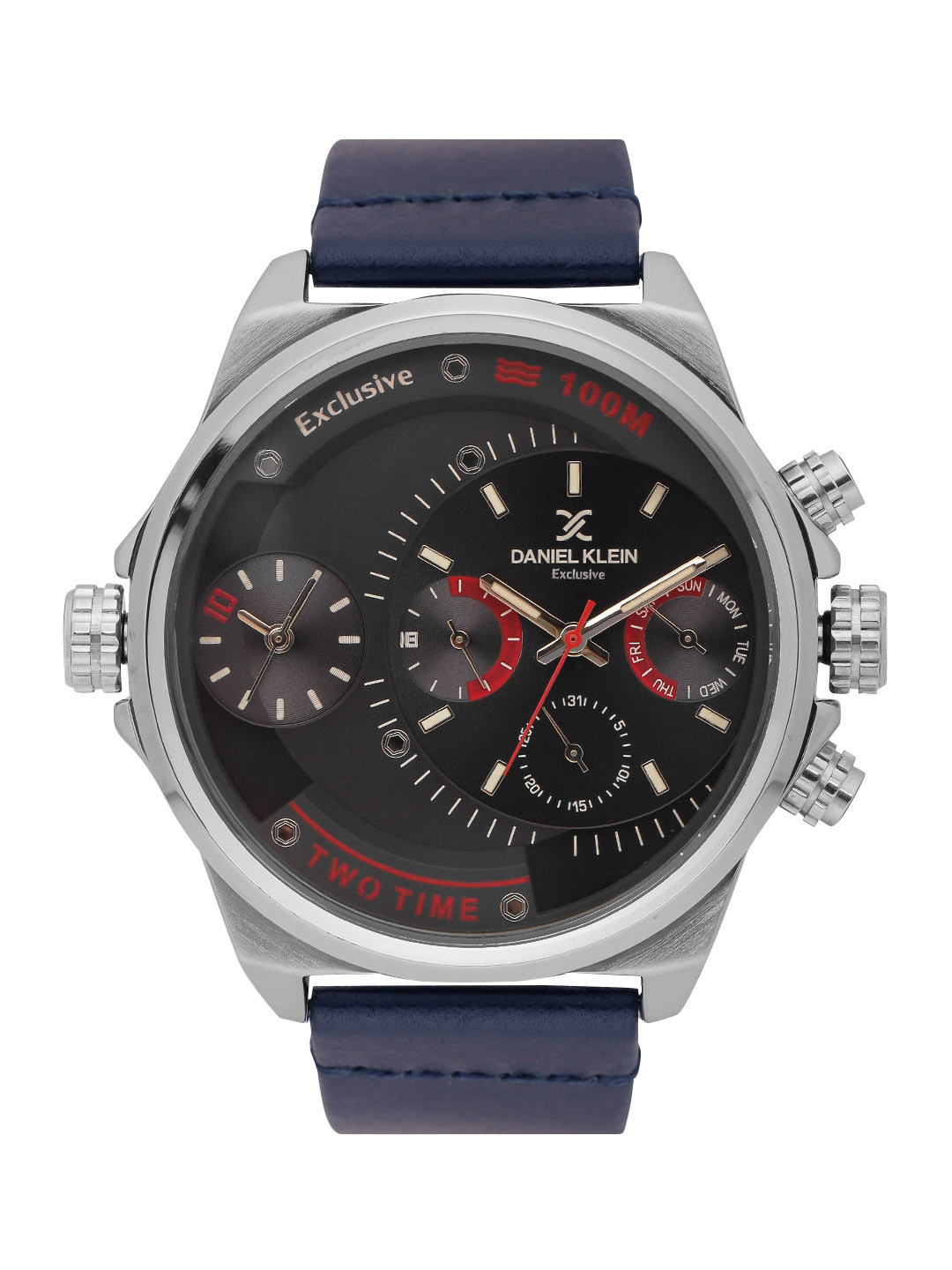 Buy Daniel Klein Exclusive Men Black & Charcoal Grey Analogue Watch ...