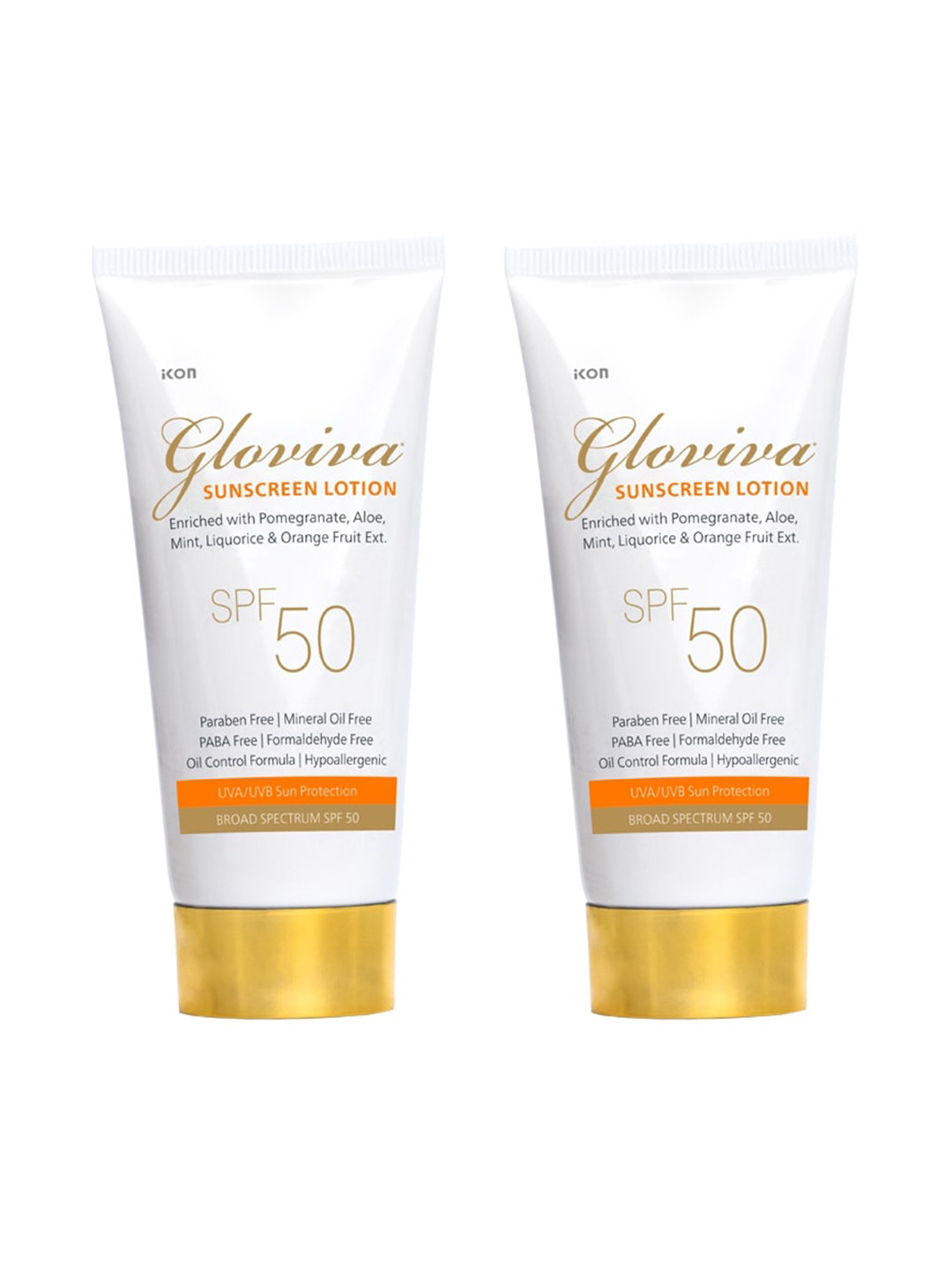 Buy Gloviva Set Of 2 Broad Spectrum SPF 50 Sunscreen Lotion With ...