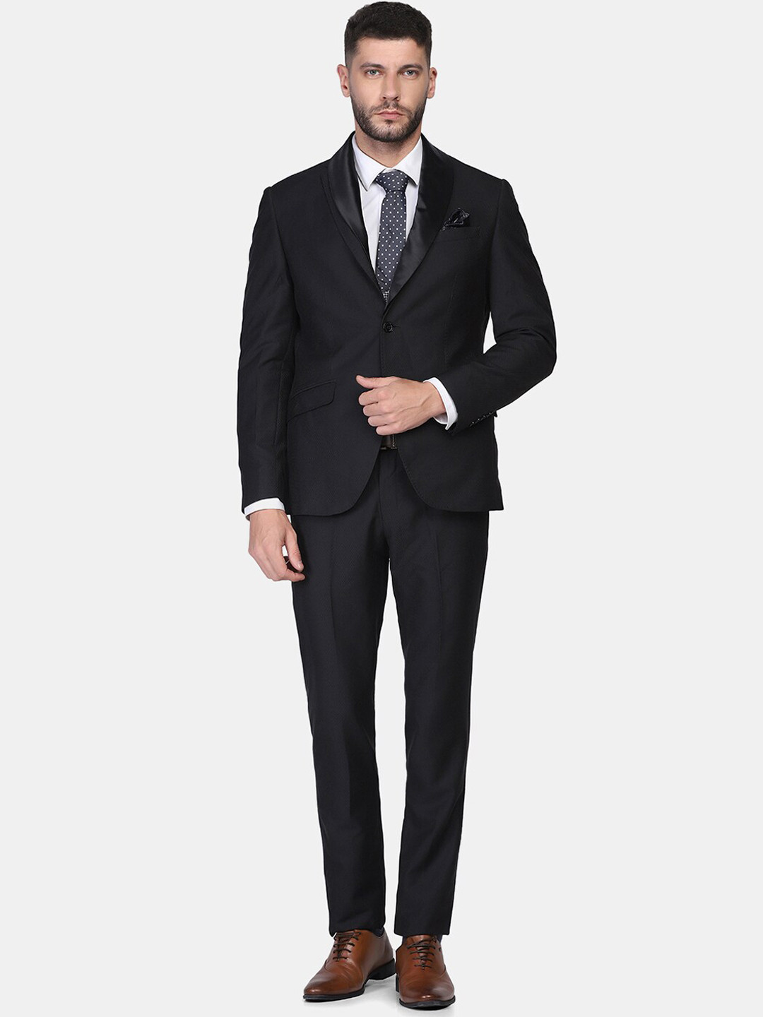 Buy Blackberrys Men Black Solid Single Breasted Slim Fit 3 Piece Formal ...