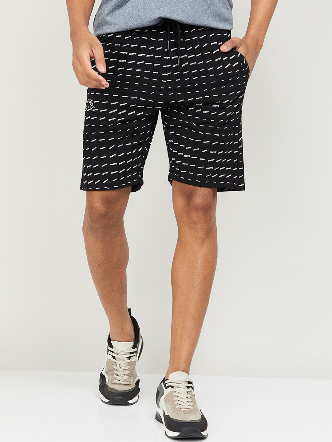 Buy Kappa Men Black Printed Training Or Gym Shorts - Shorts for Men ...
