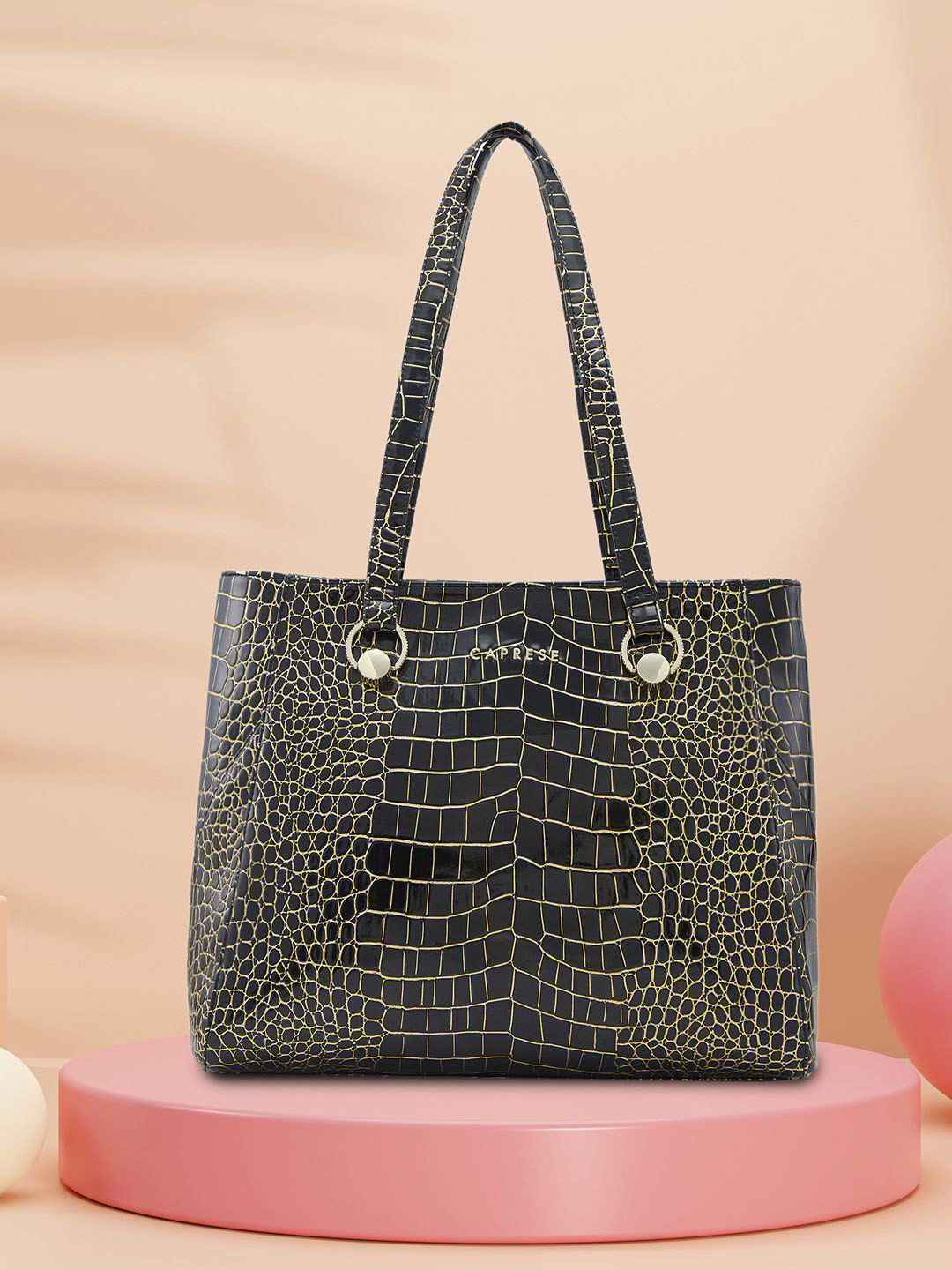 Buy Caprese Miranda Women Black Large Tote Bag - Handbags for Women ...