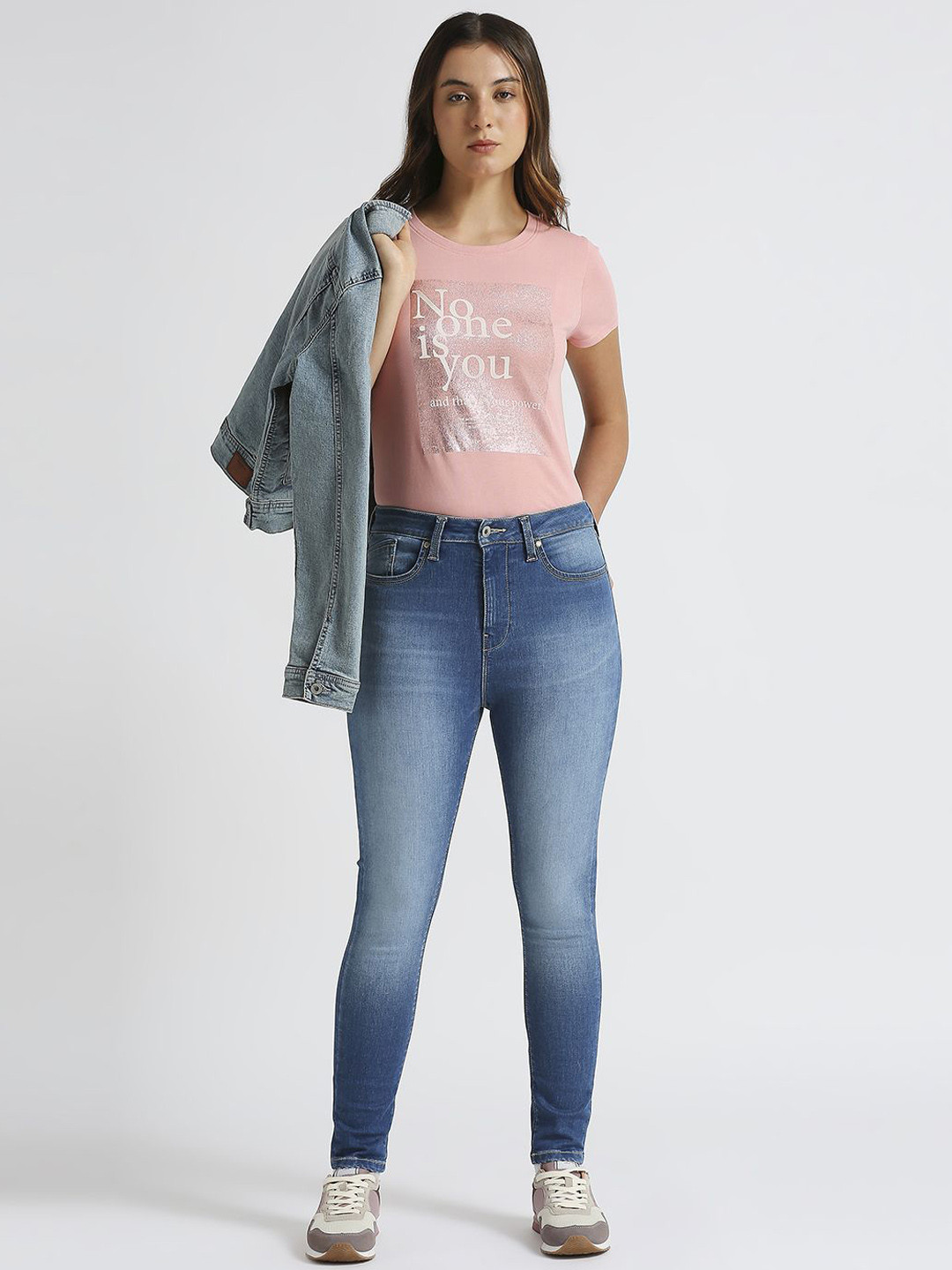 Buy Pepe Jeans Women Skinny Fit High Rise Heavy Fade Stretchable Jeans ...